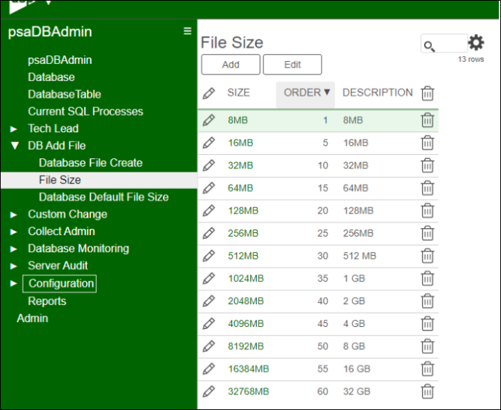 psaDBAdmin Installation, Configuration and User Guide – Software Support