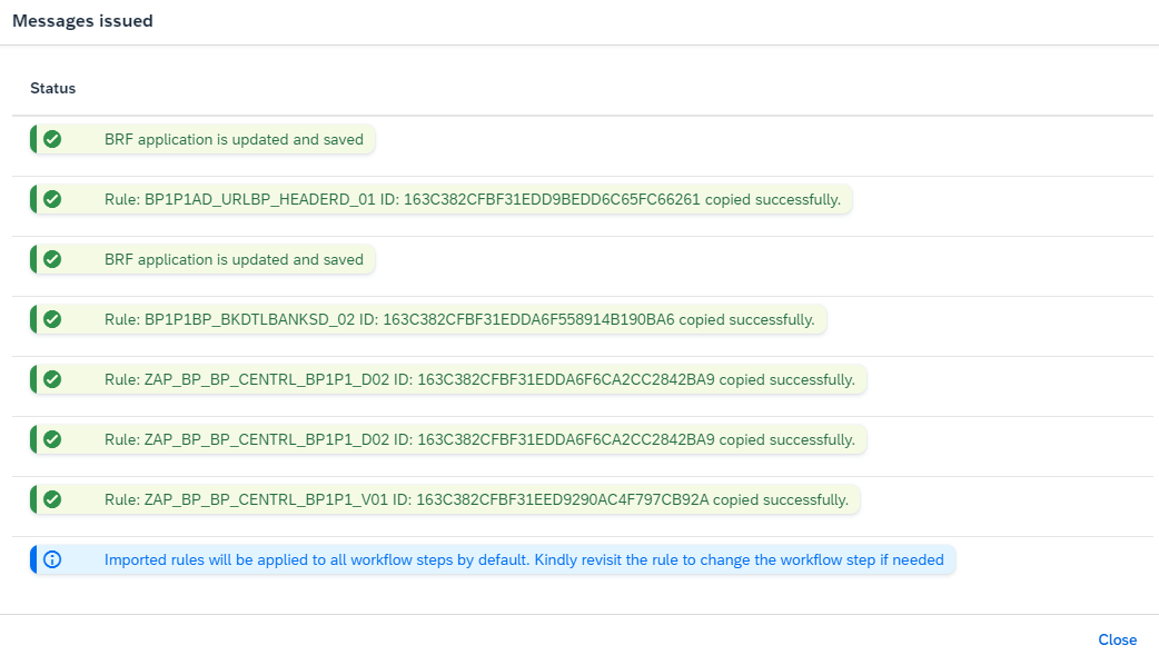 Importing Business Rules – Software Support