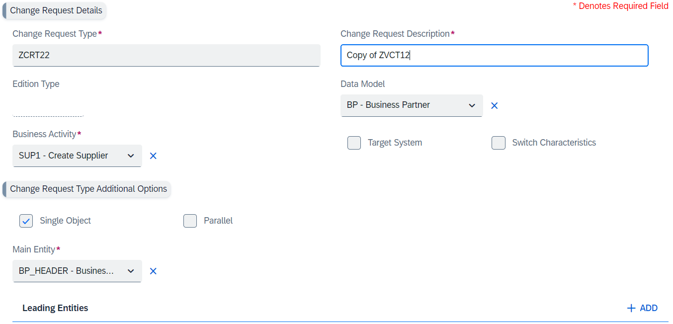 Copy Change Request – Software Support