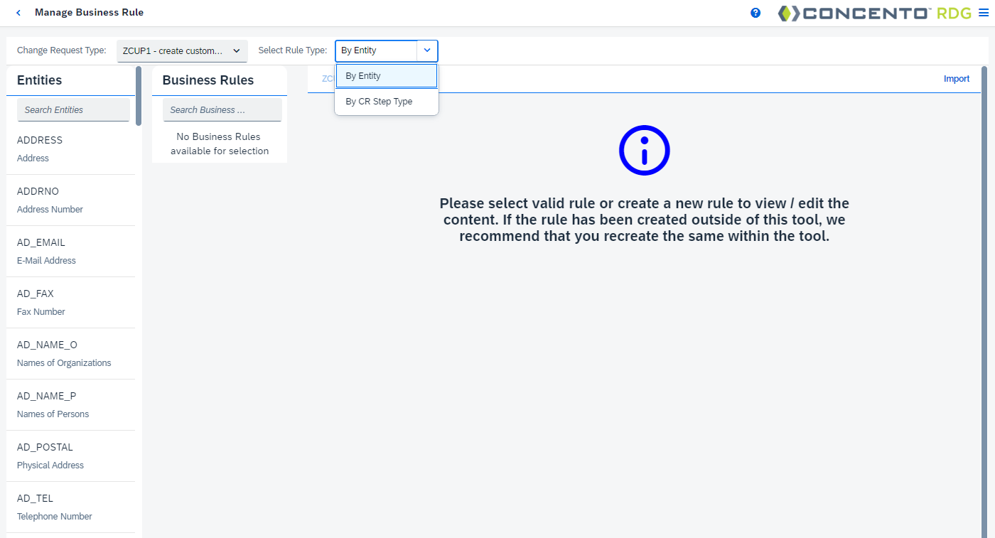 Business Rules by Change Request Step Type (Configure Properties of ...
