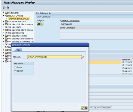 SNC Configuration for SAP – Software Support